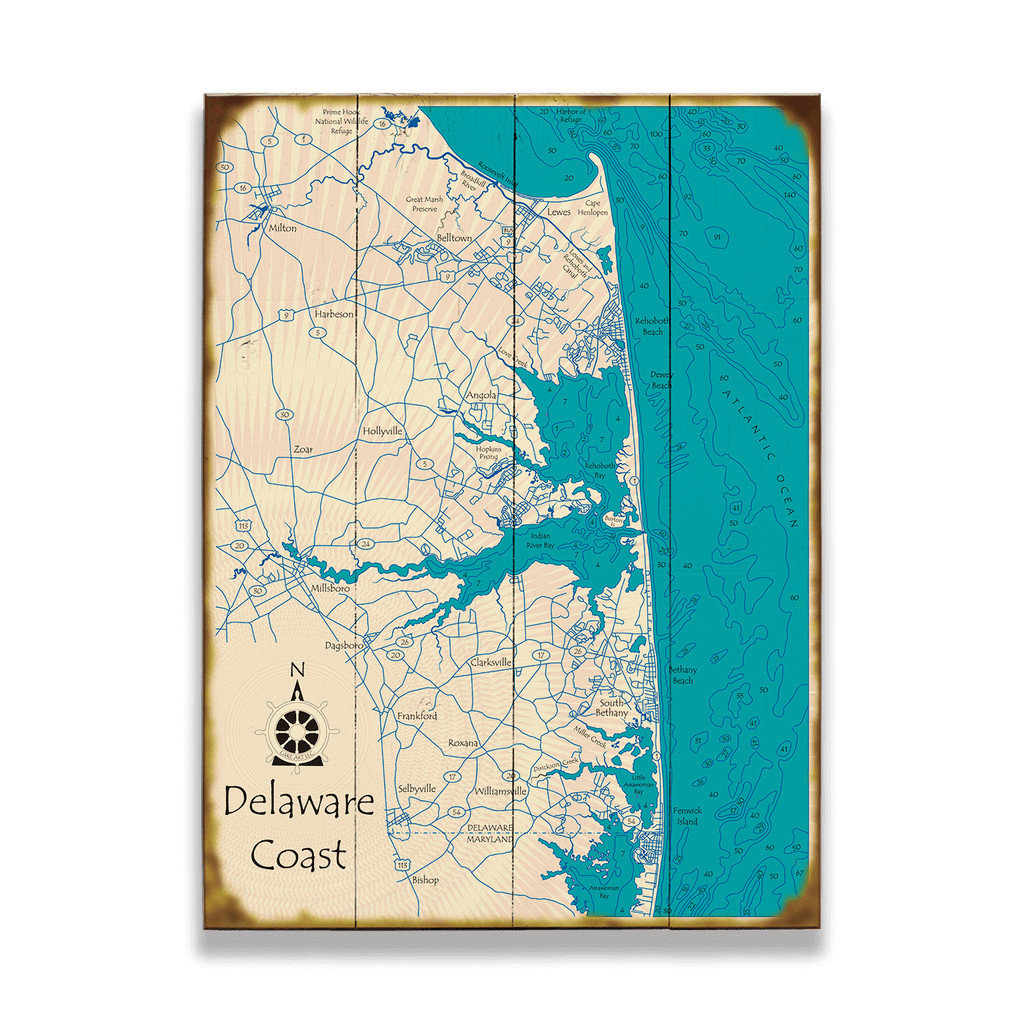 Delaware Coast - Wood & Metal Wall Art – Old Wood Signs