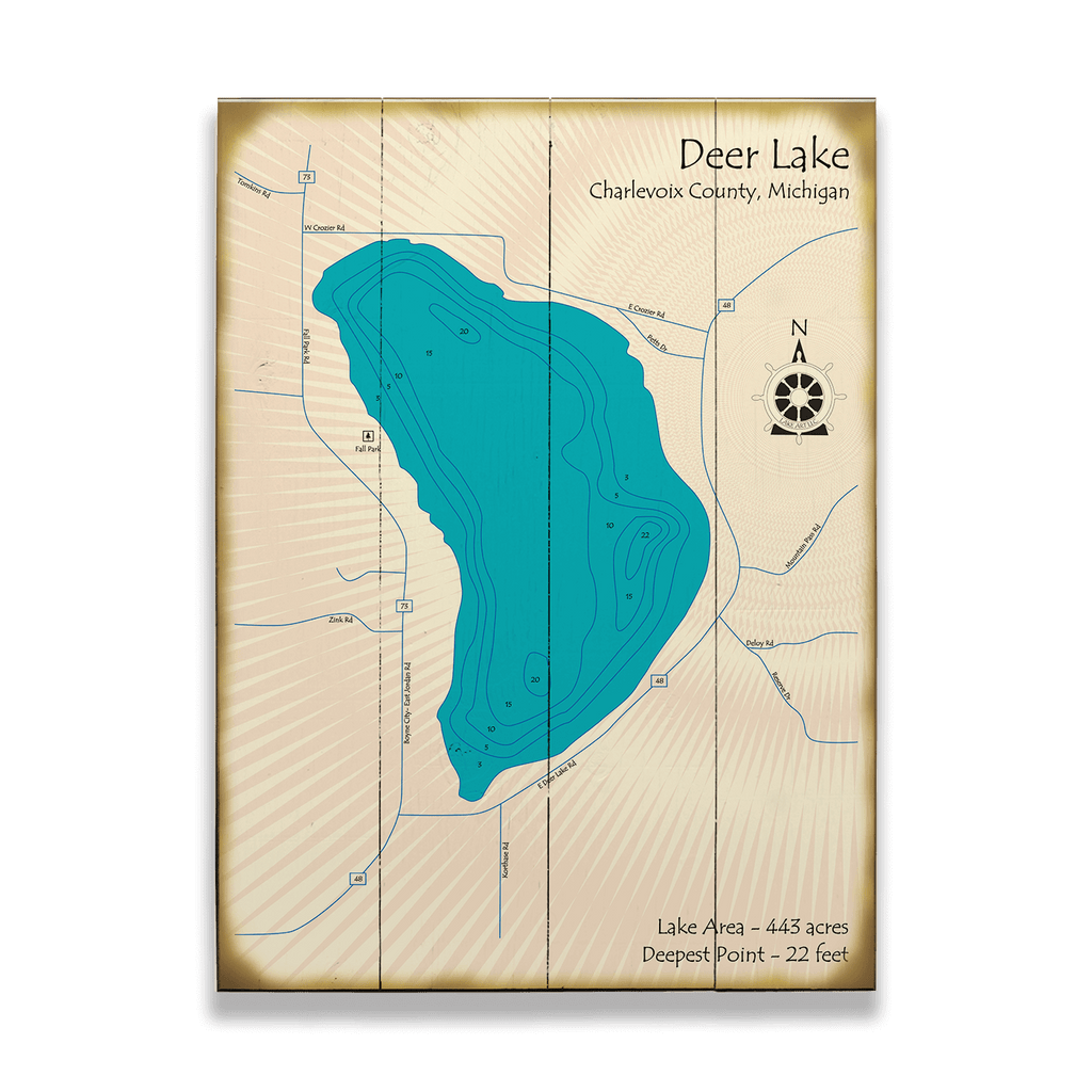 Deer Lake, Michigan - Wood & Metal Wall Art – Old Wood Signs