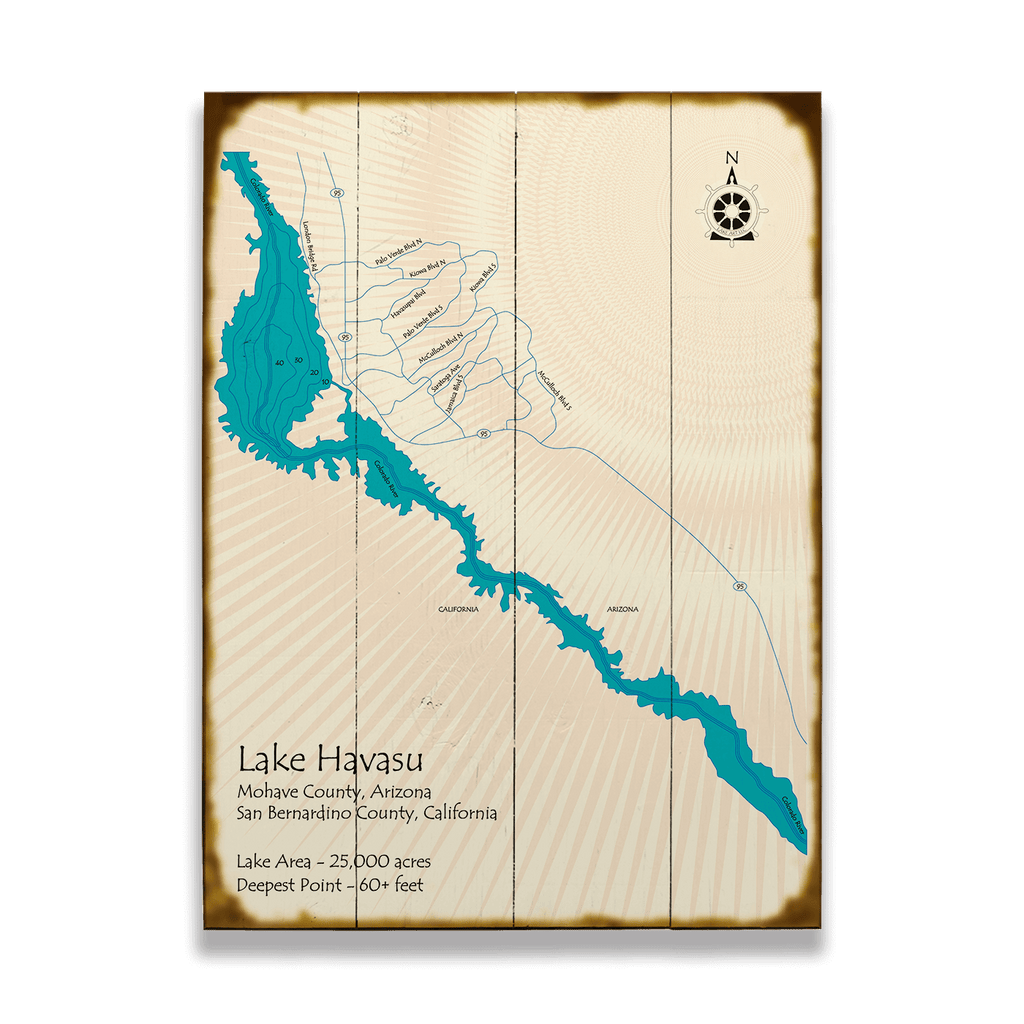 Lake Havasu, AZ CA - Wood & Metal Wall Art – Old Wood Signs