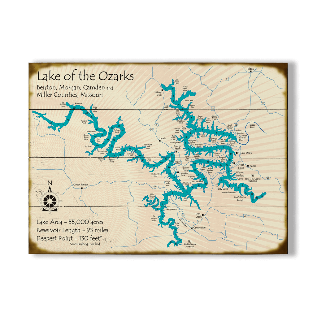 Lake of the Ozarks, Missouri - Wood & Metal Wall Art – Old Wood Signs