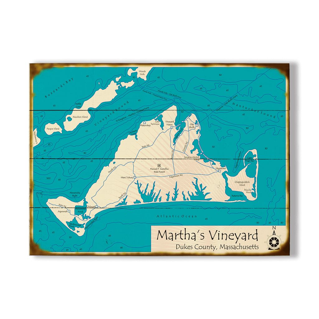 Martha’s Vineyard - Wood & Metal Wall Art – Old Wood Signs