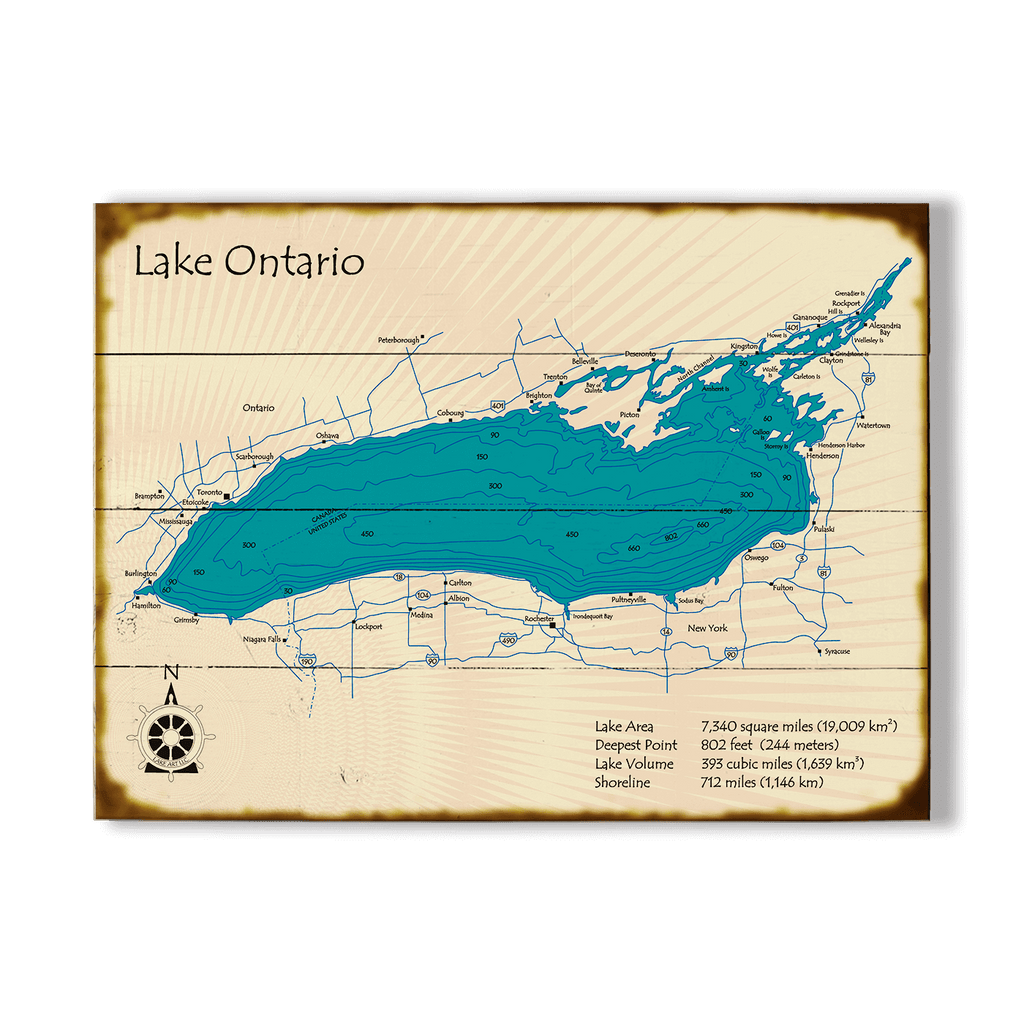Lake Ontario - Wood & Metal Wall Art – Old Wood Signs