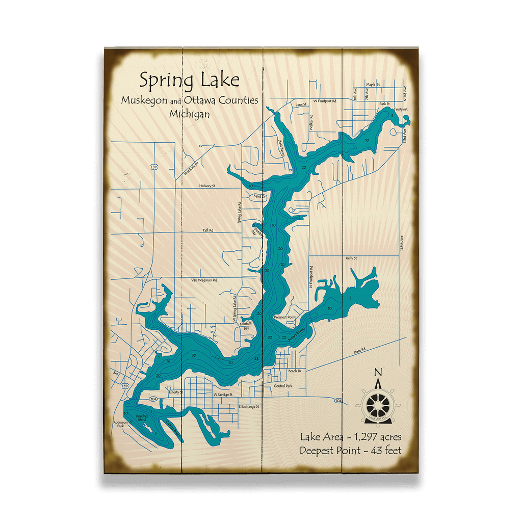 Spring Lake, Michigan - Wood & Metal Wall Art – Old Wood Signs
