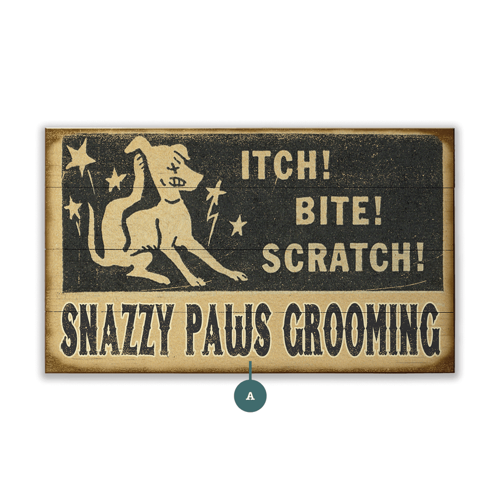 Itch Bite Scratch Grooming - Wood & Metal Wall Art – Old Wood Signs