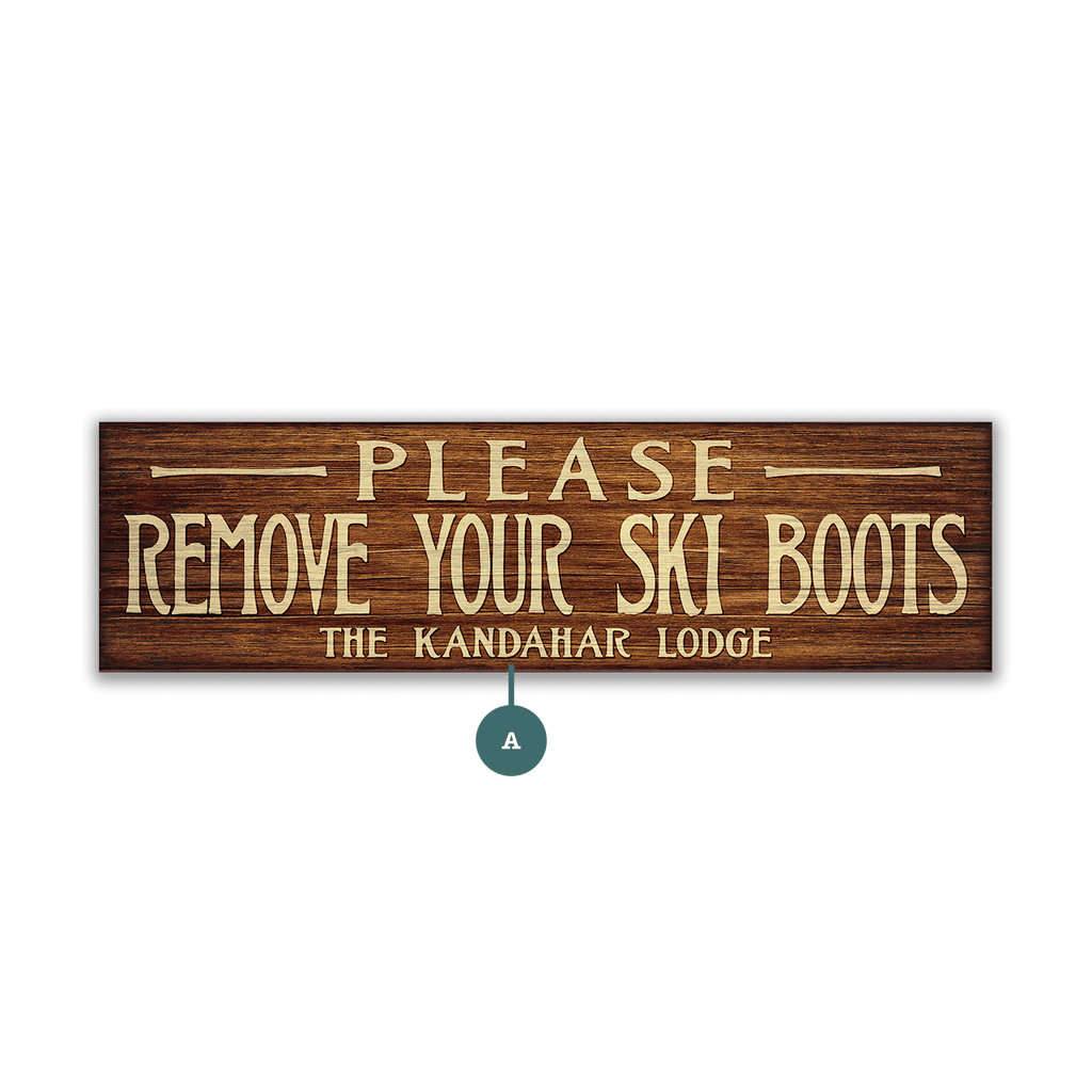 Please Remove Boots: Personalized - Wood & Metal Wall Art – Old Wood Signs