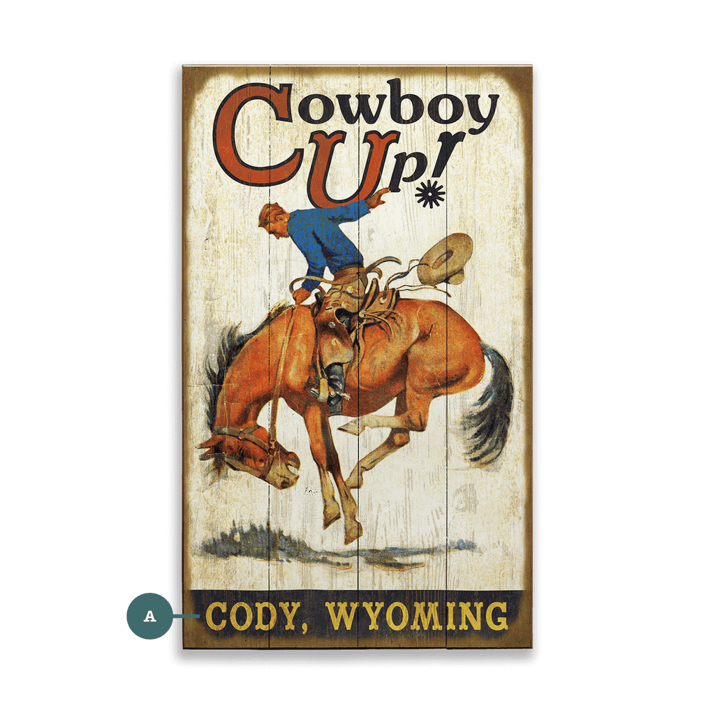 Cowboy Up: Personalized - Wood & Metal Wall Art – Old Wood Signs