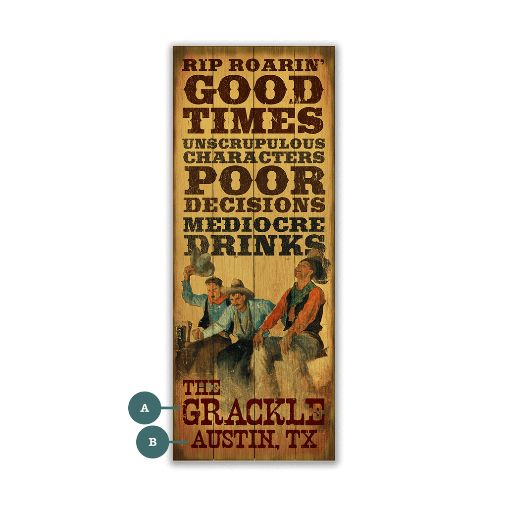 Rip Roarin' Good Times - Wood & Metal Wall Art – Old Wood Signs