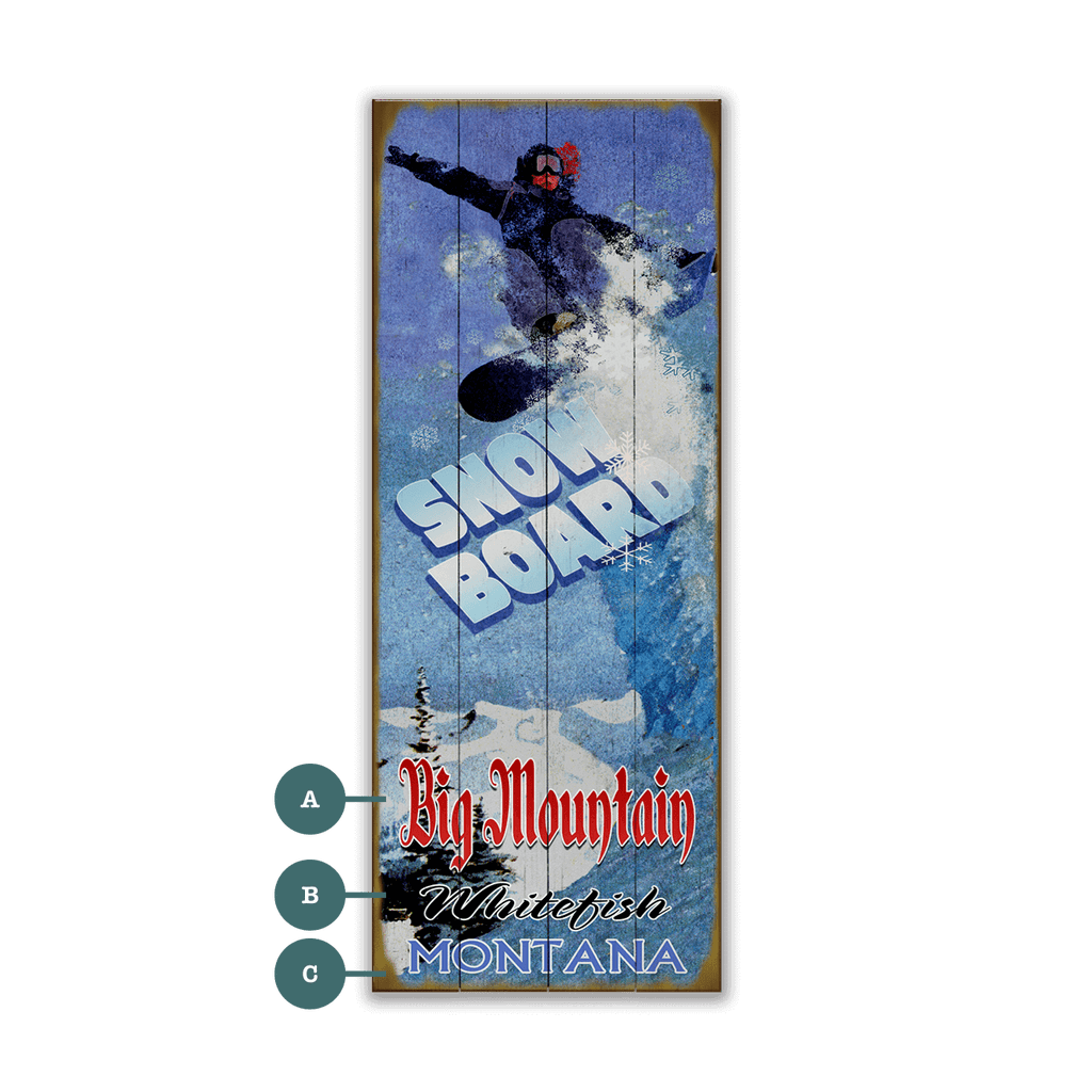 Soaring Over the Summit Snowboard - Wood & Metal Wall Art – Old Wood Signs