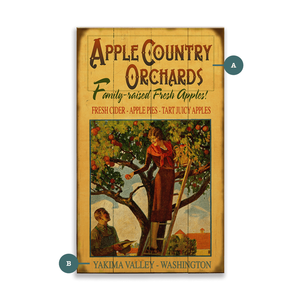 Apple Country Orchards - Wood & Metal Wall Art – Old Wood Signs