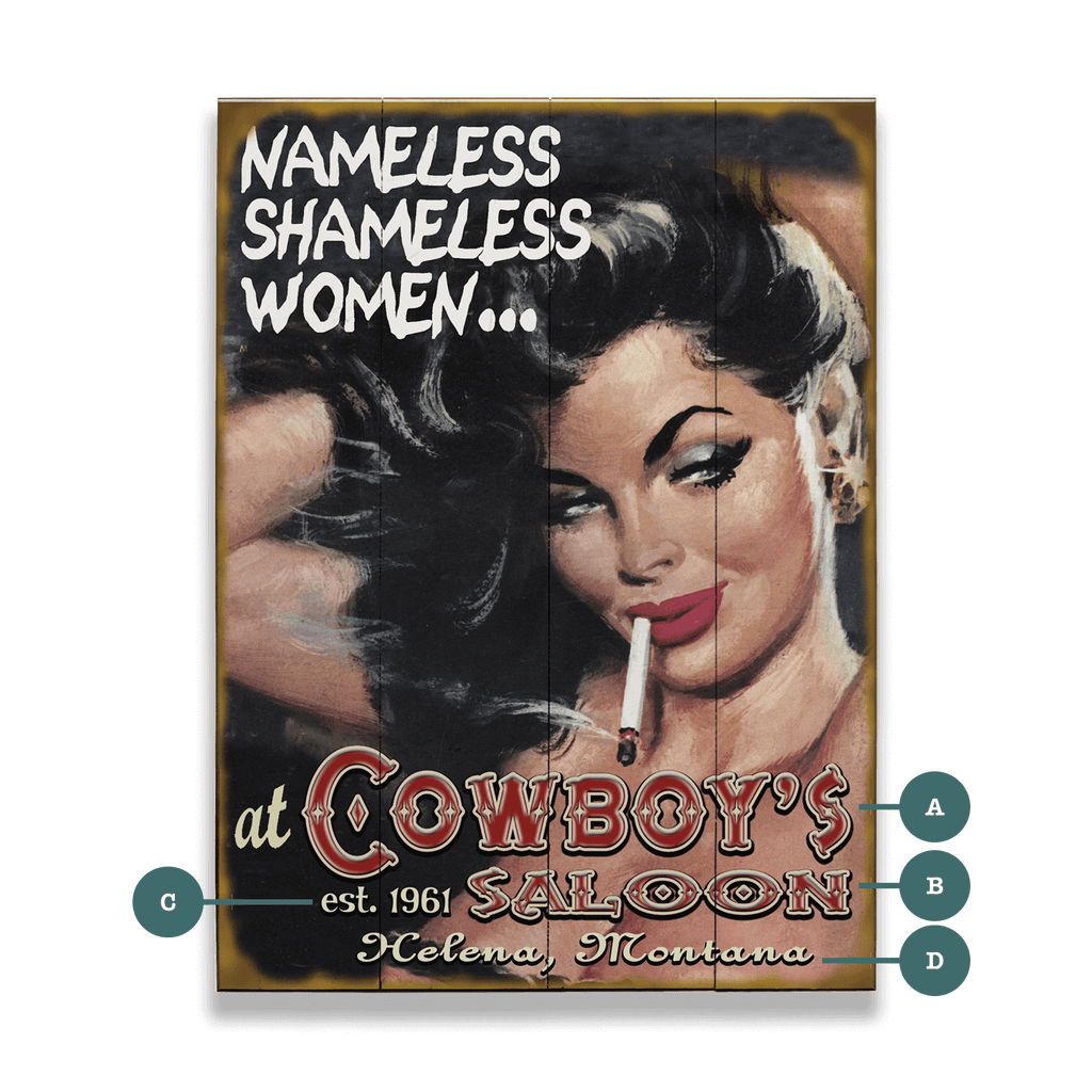 Nameless Shameless Women - Wood & Metal Wall Art – Old Wood Signs