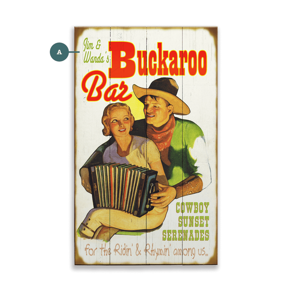 Buckaroo Bar - Wood & Metal Wall Art – Old Wood Signs
