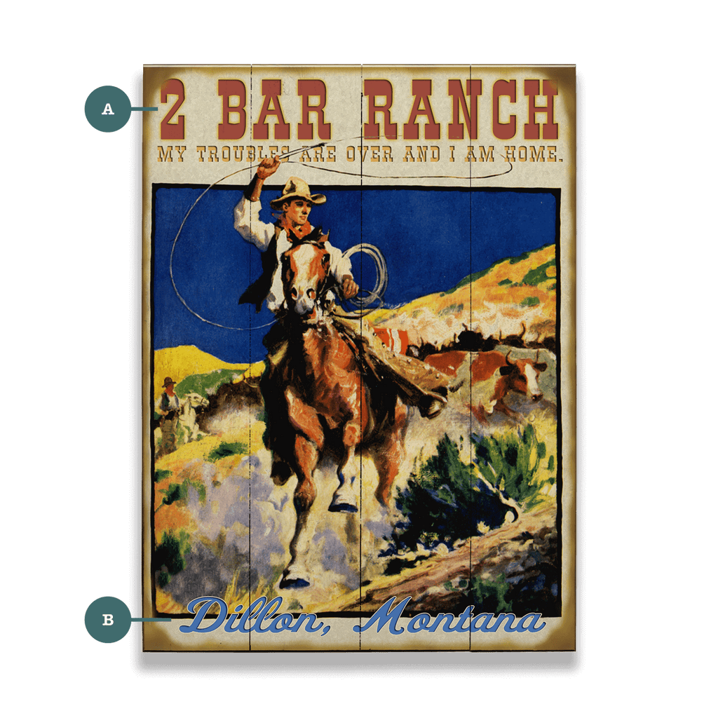 Roping Cowboy Ranch: Personalized - Wood & Metal Wall Art – Old Wood Signs