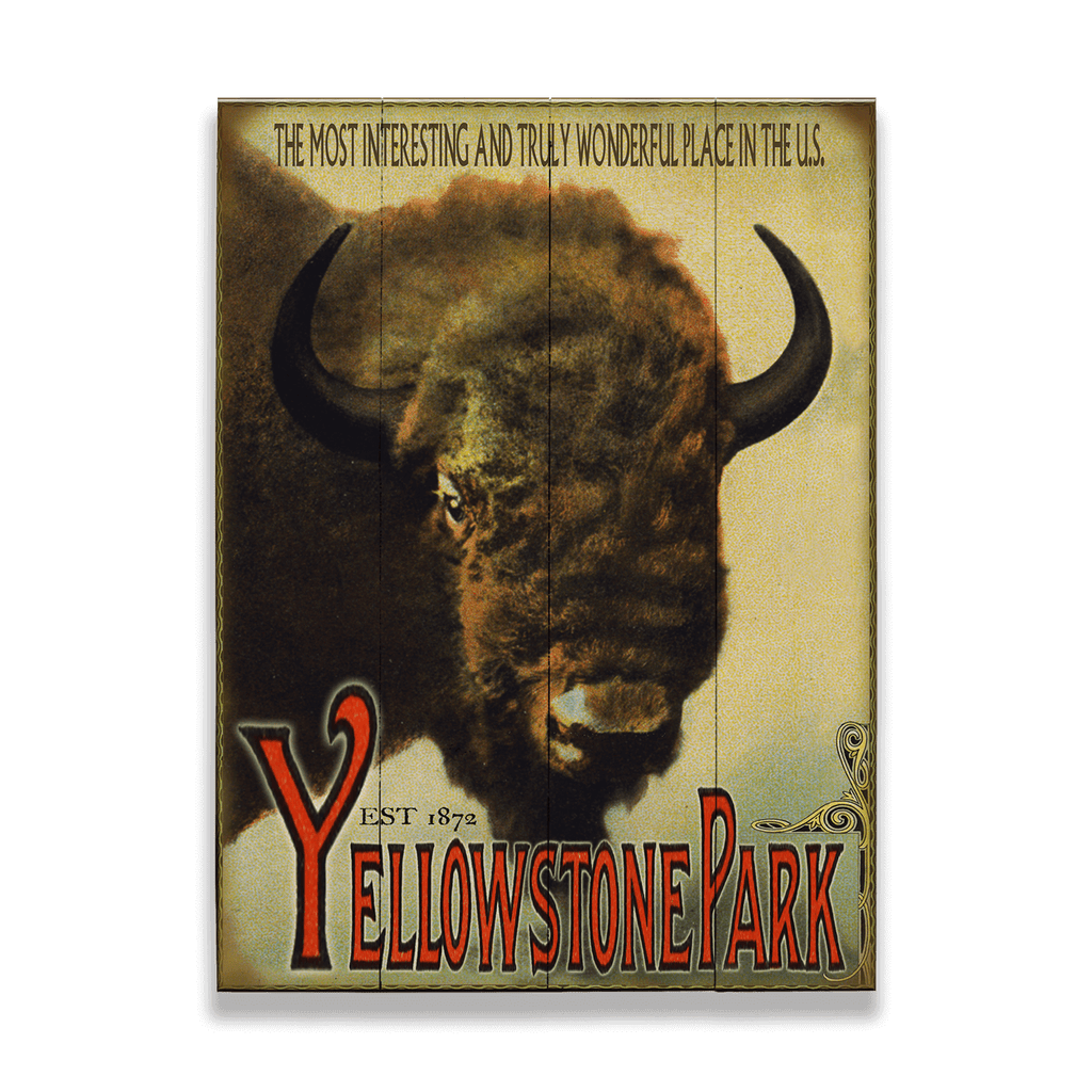 Yellowstone Bison Wildlife Design - Wood & Metal Wall Art – Old Wood Signs