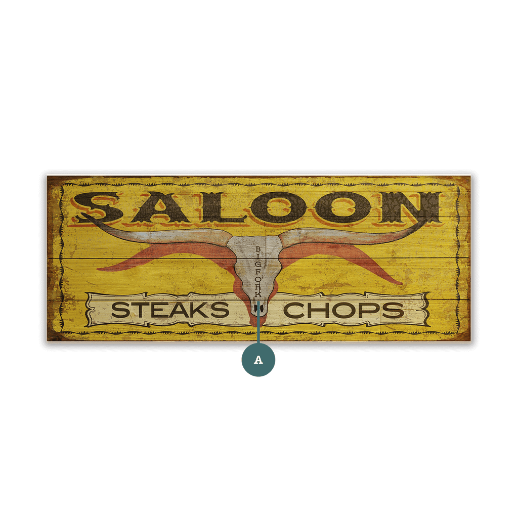 Saloon, Steaks and Chops - Wood & Metal Wall Art – Old Wood Signs