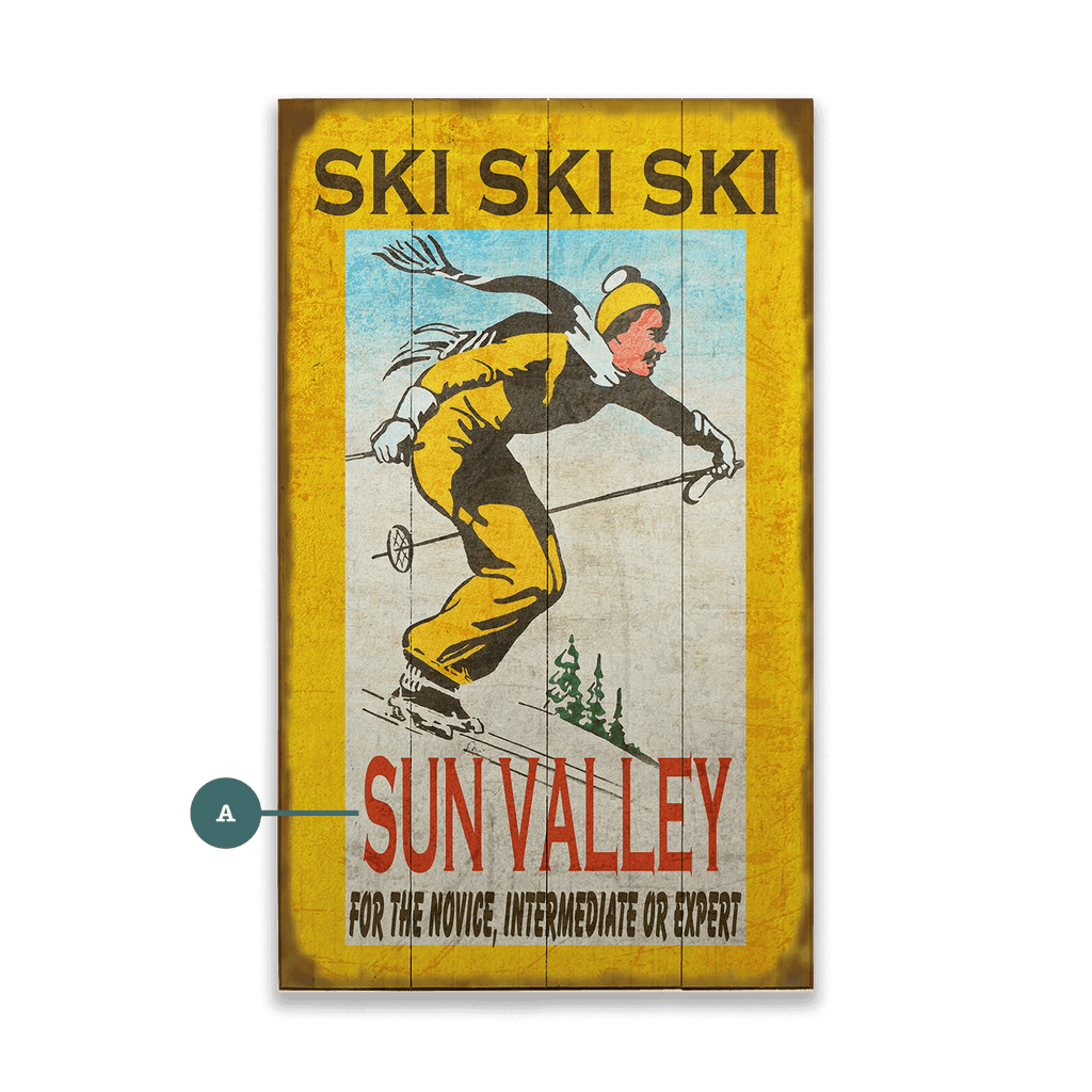 SKI SKI SKI - Wood & Metal Wall Art – Old Wood Signs