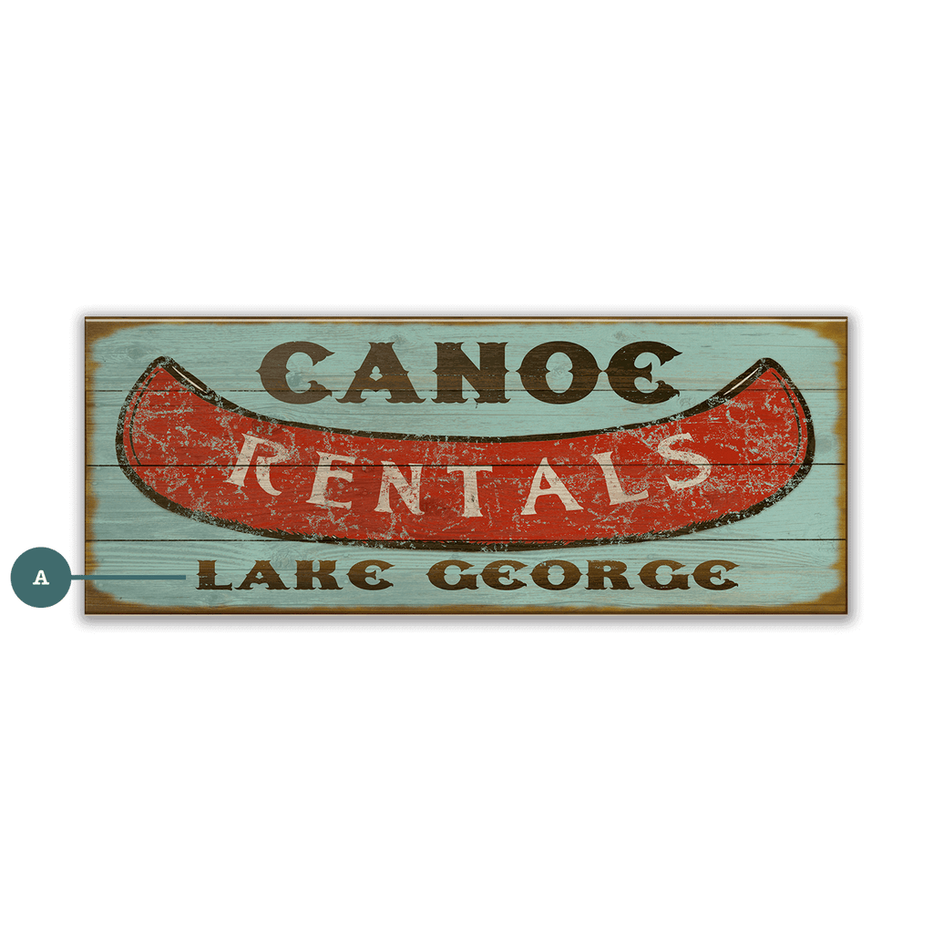 Canoe Rentals - Wood & Metal Wall Art – Old Wood Signs