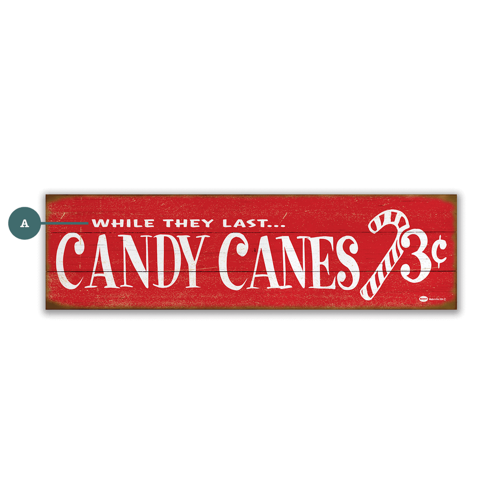 Candy Canes - Wood & Metal Wall Art – Old Wood Signs