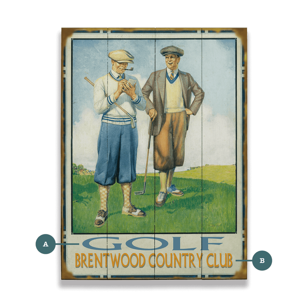 Vintage Golfers - Wood & Metal Wall Art – Old Wood Signs