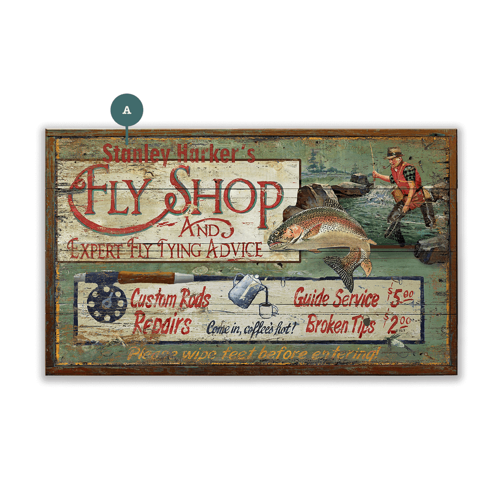 Fly Shop and Fly Tying Advice - Wood & Metal Wall Art – Old Wood Signs