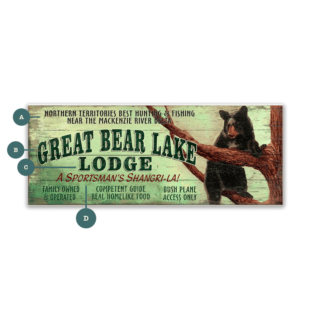 Great Bear Lake Lodge - Wood & Metal Wall Art – Old Wood Signs
