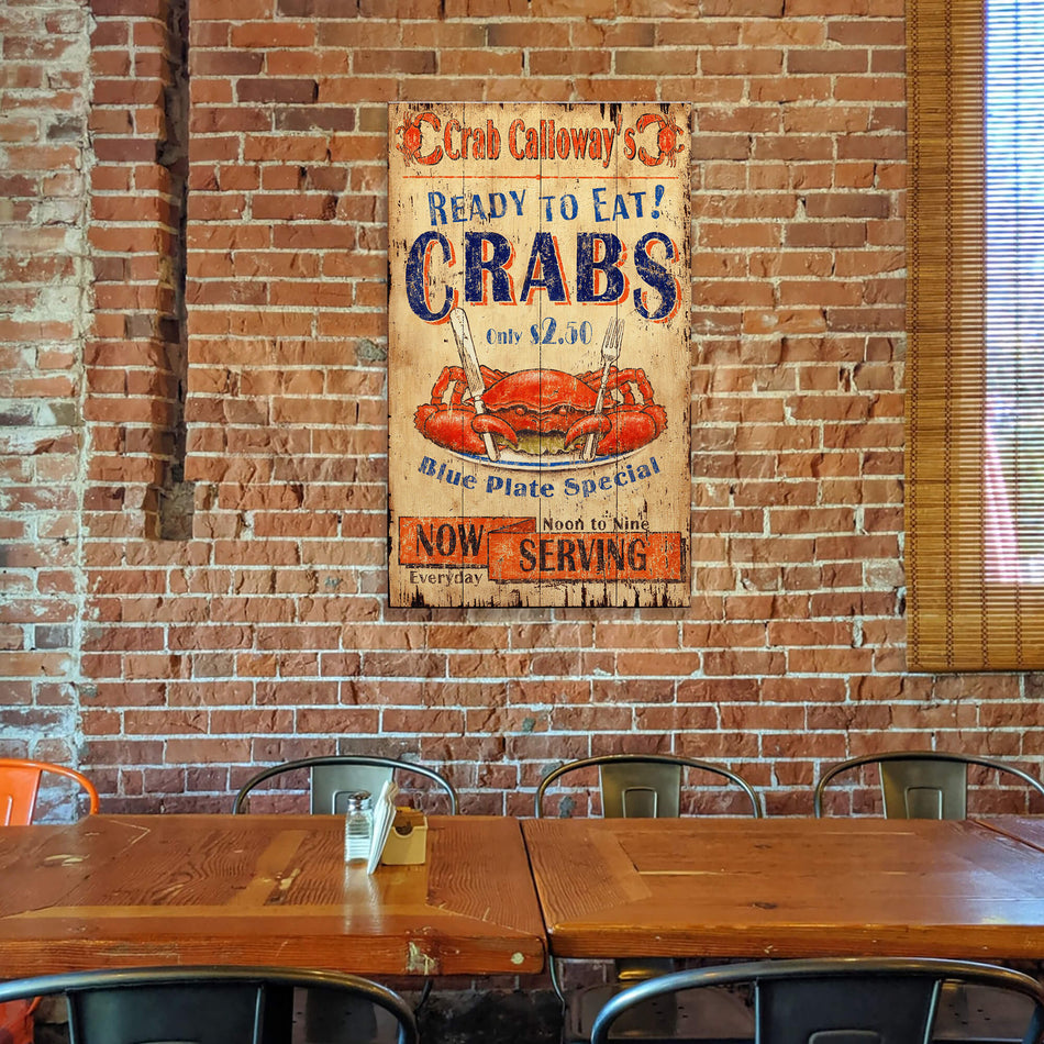 Ready to Eat Crabs - Wood & Metal Wall Art – Old Wood Signs