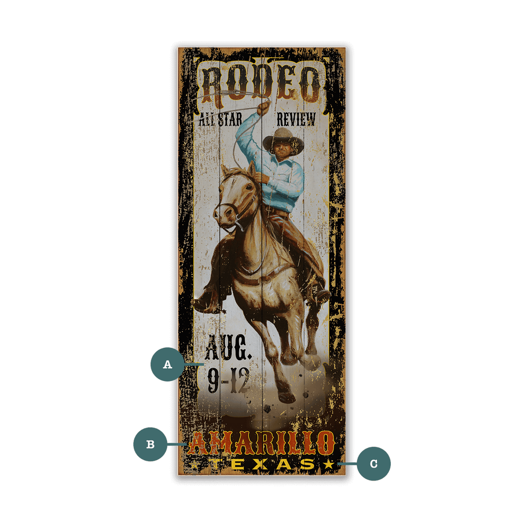 All Star Review Rodeo - Wood & Metal Wall Art – Old Wood Signs