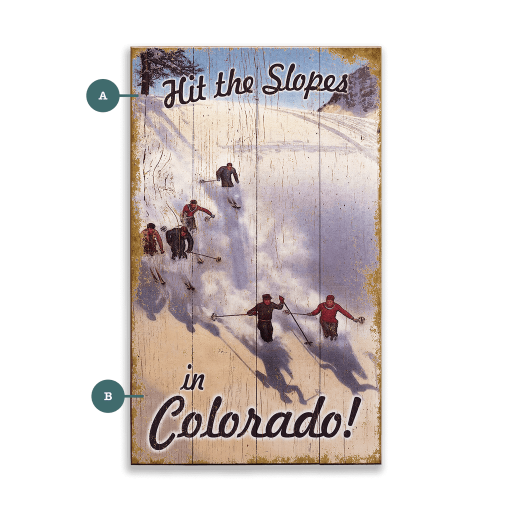 Hit the Slopes - Wood & Metal Wall Art – Old Wood Signs