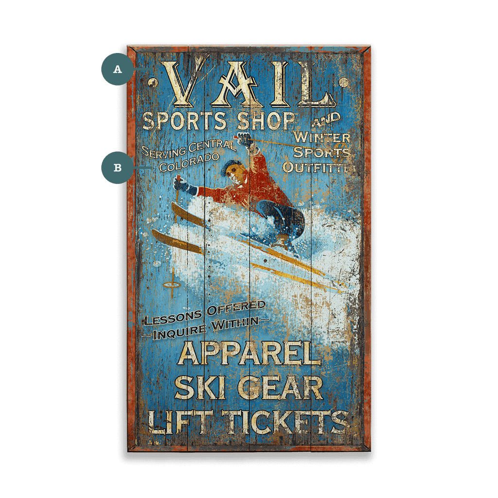 Vail Sports Shop - Wood & Metal Wall Art – Old Wood Signs