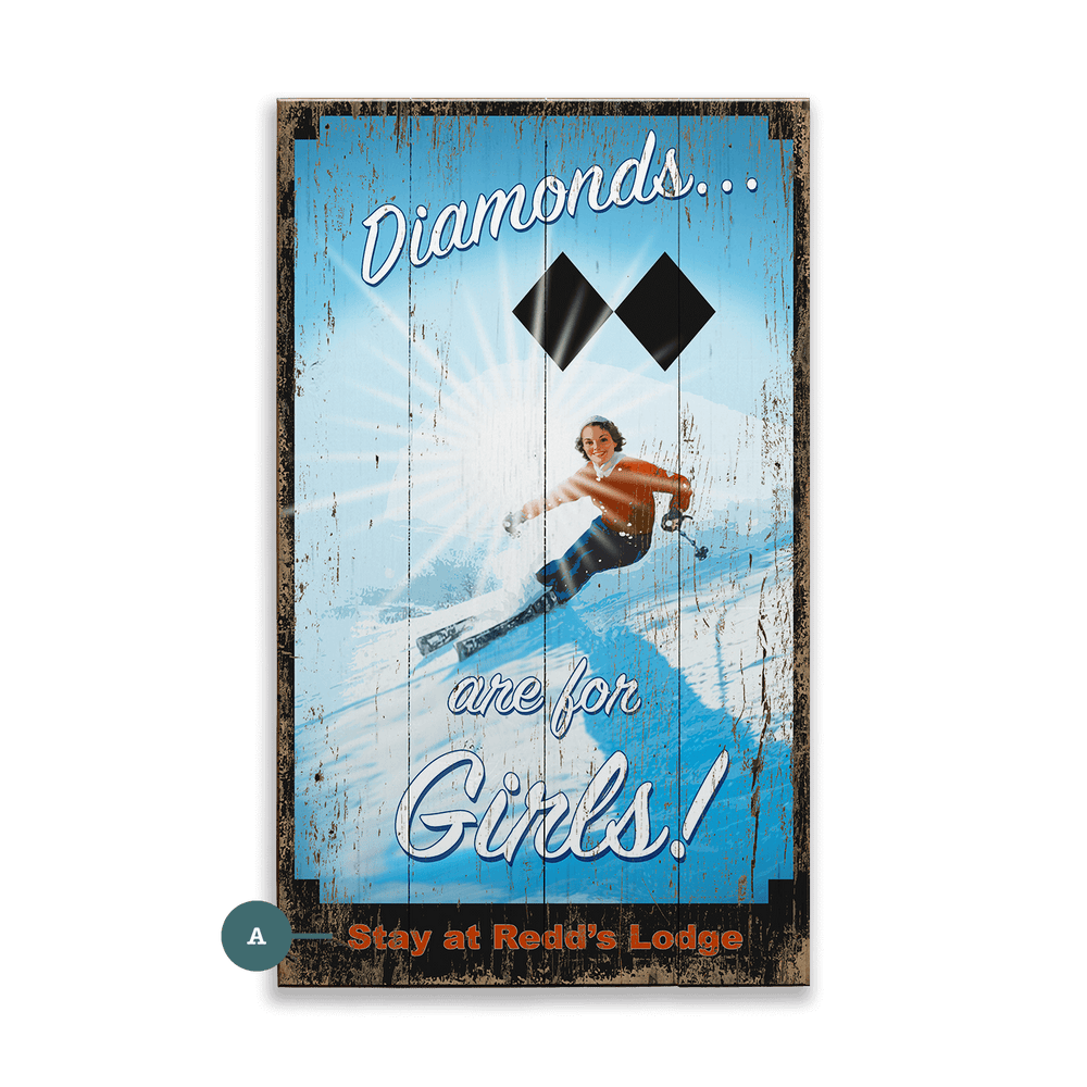 Ski Diamonds - Wood & Metal Wall Art – Old Wood Signs