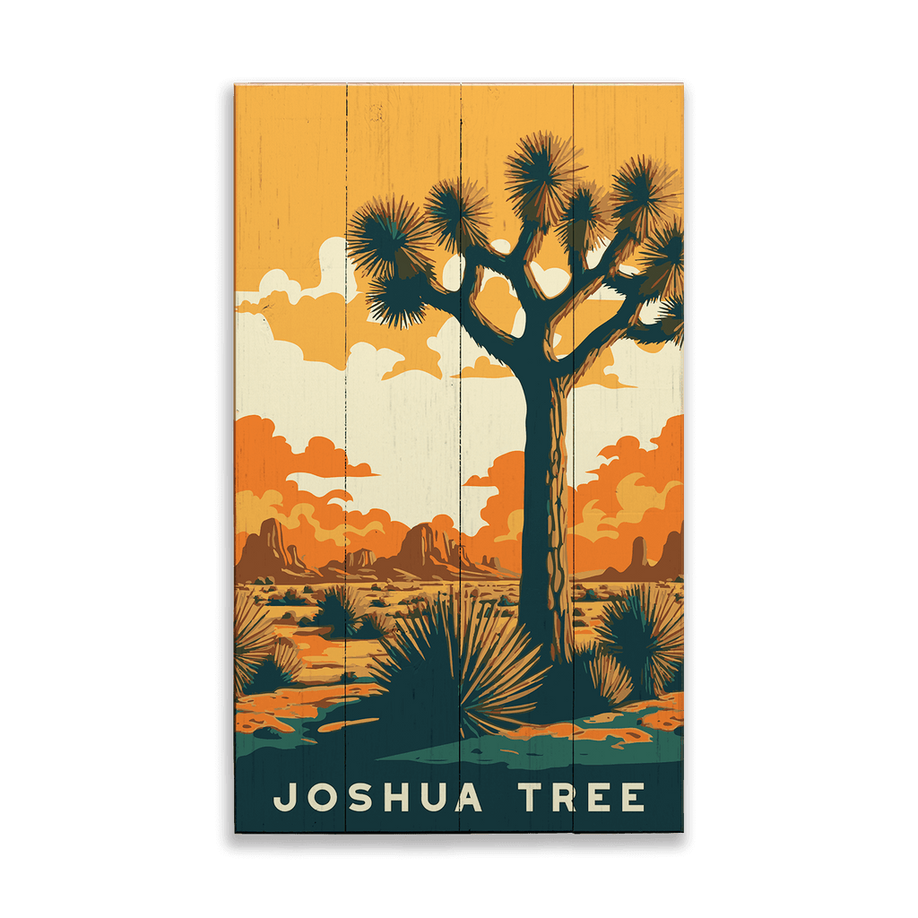 Sunset at Joshua Tree: Smooth Finish - Wood & Metal Wall Art – Old Wood ...