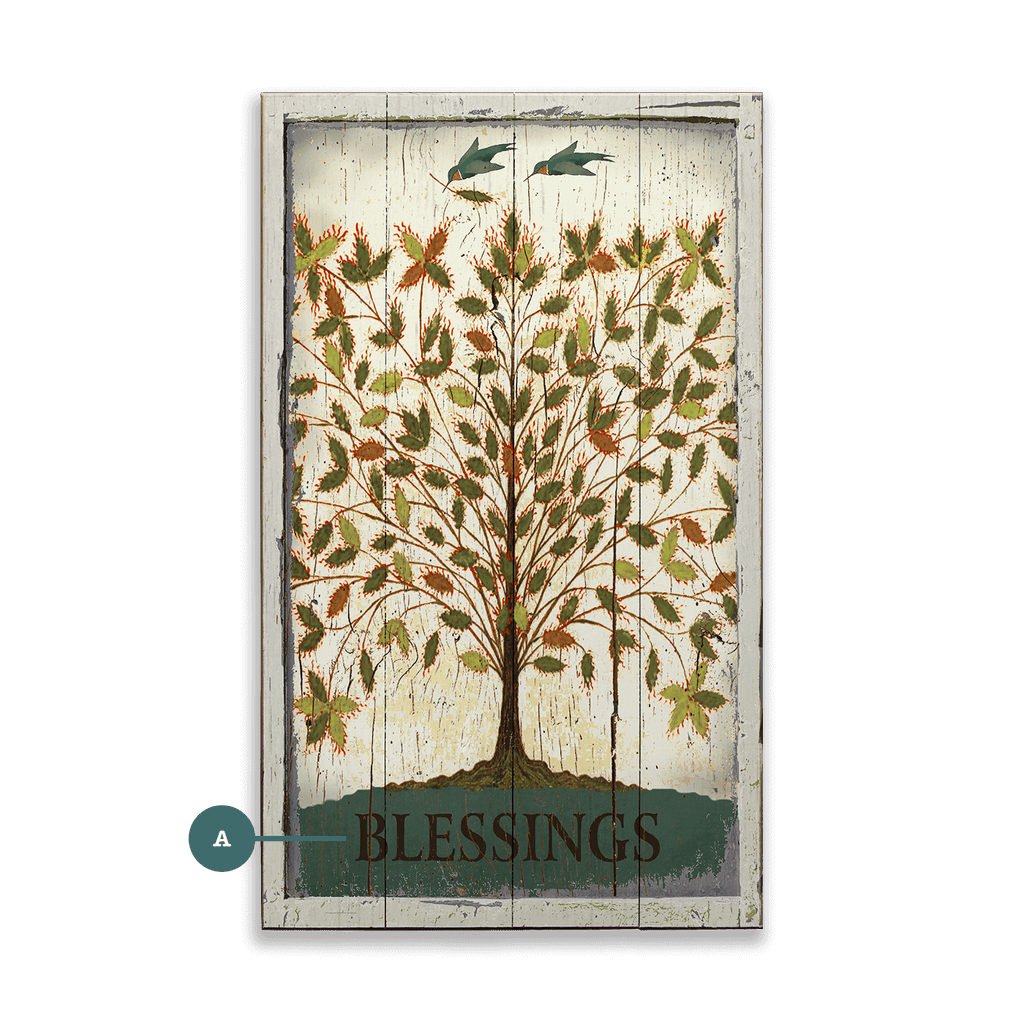 Tree Blessings- Wood & Metal Wall Art – Old Wood Signs