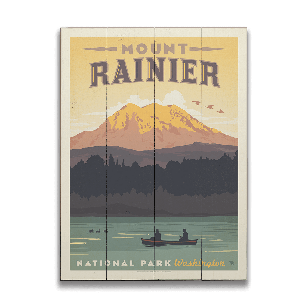 Mount Rainer National Park - Wood & Metal Wall Art – Old Wood Signs