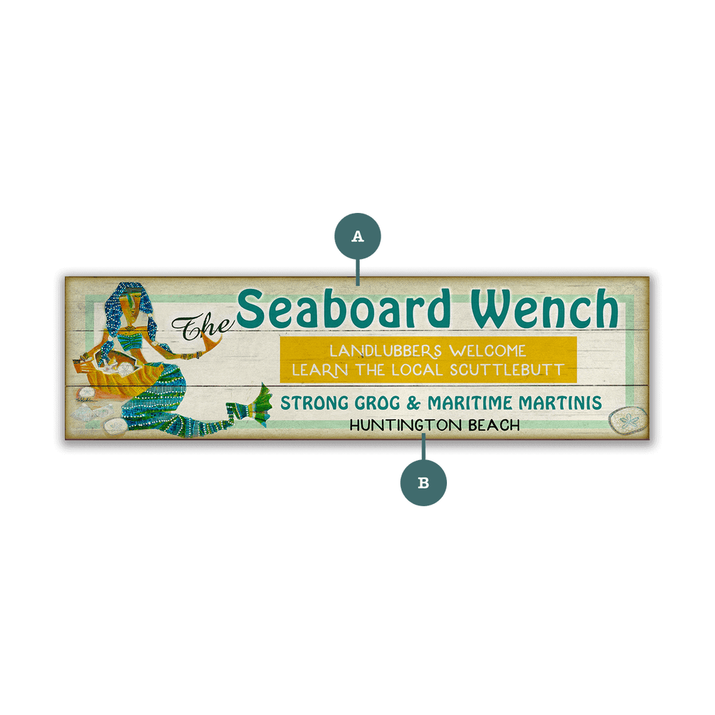 Seaboard Wench - Wood & Metal Wall Art – Old Wood Signs