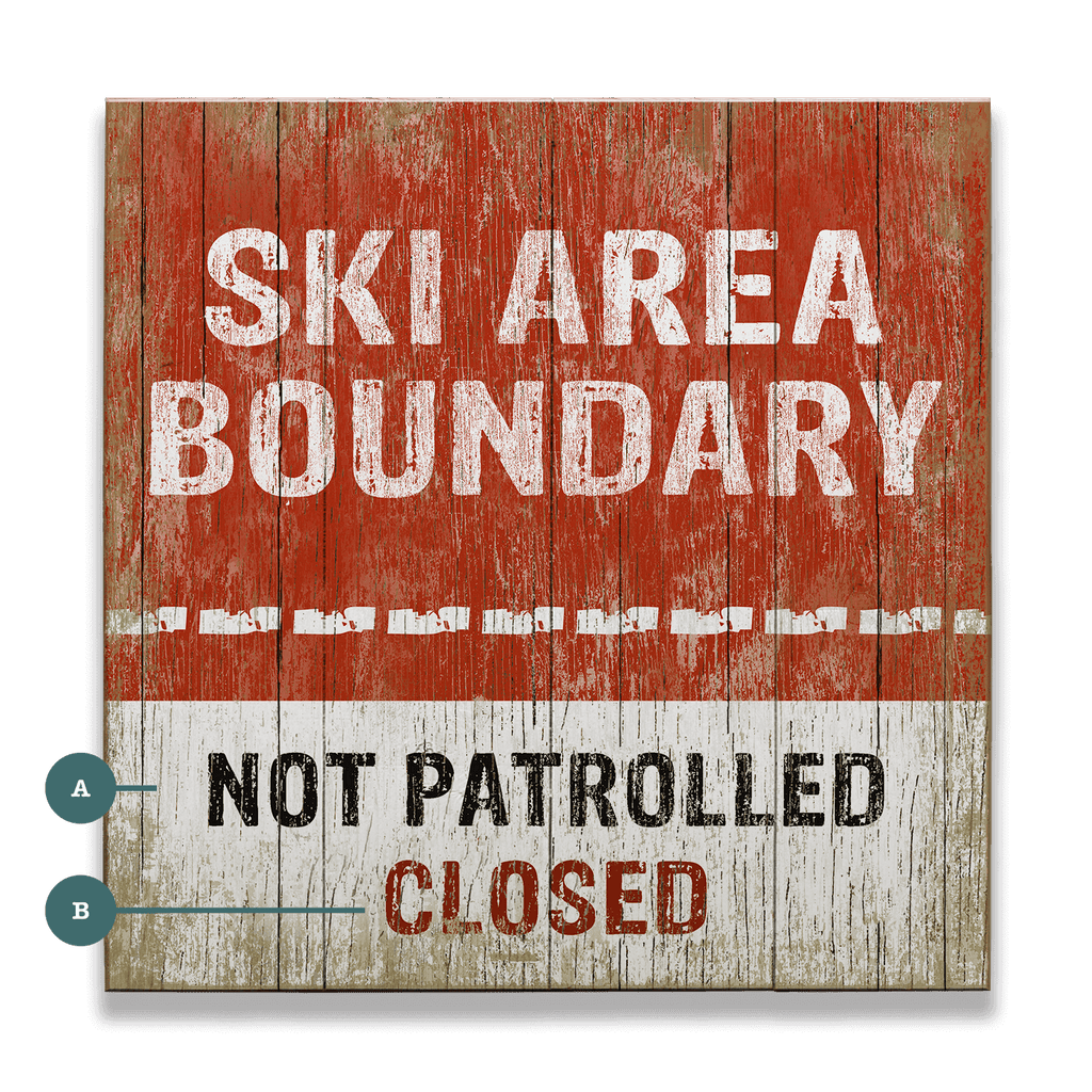 Ski Area Boundary - Wood & Metal Wall Art – Old Wood Signs