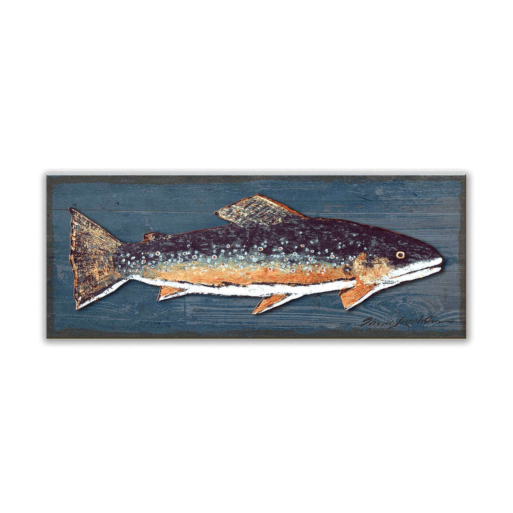 Brook Trout: Generic - Metal on Wood – Old Wood Signs