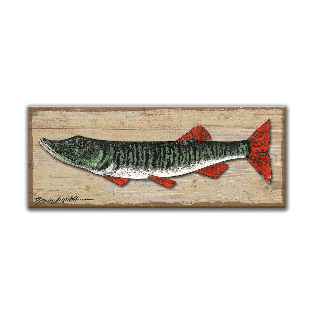Muskie: Generic - Metal on Wood – Old Wood Signs