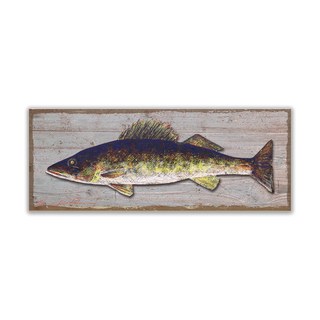 Walleye: Generic - Metal on Wood – Old Wood Signs