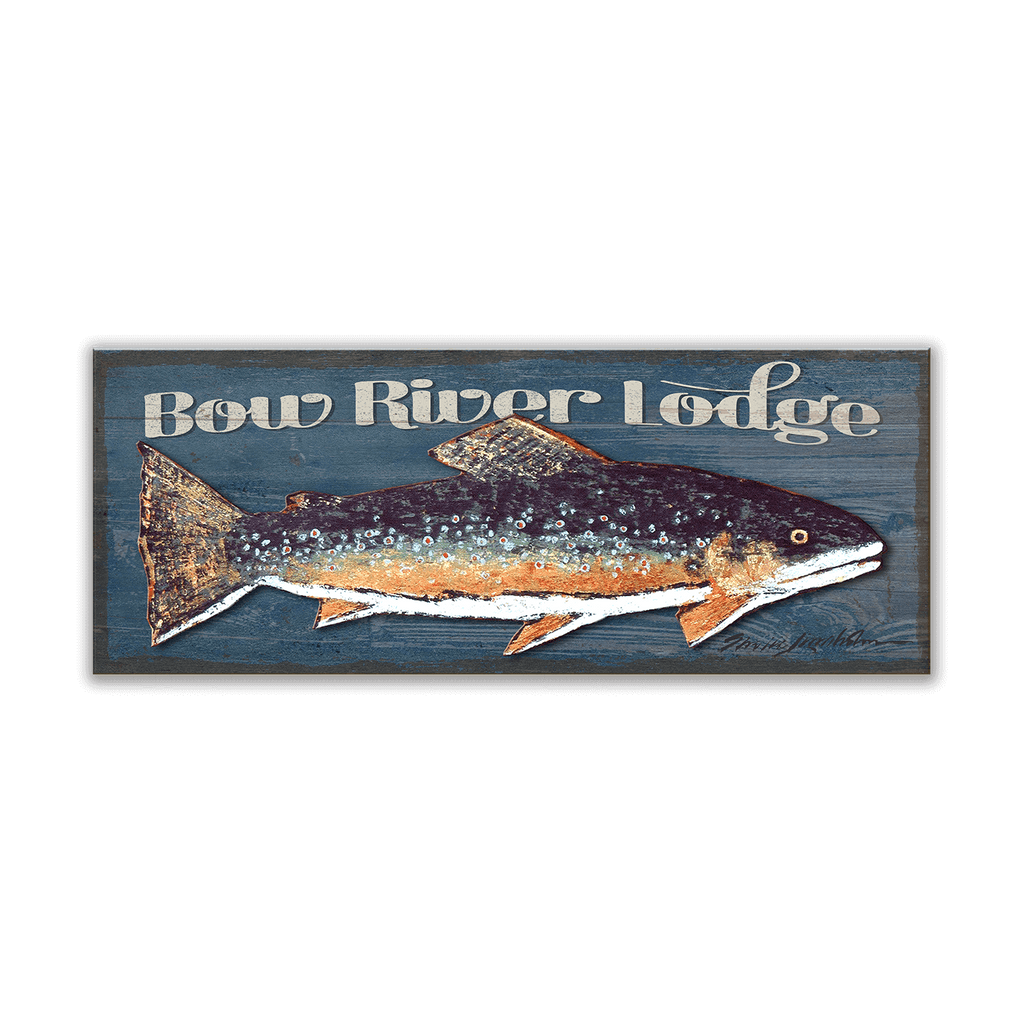 Brook Trout: Personalized - Metal on Wood – Old Wood Signs
