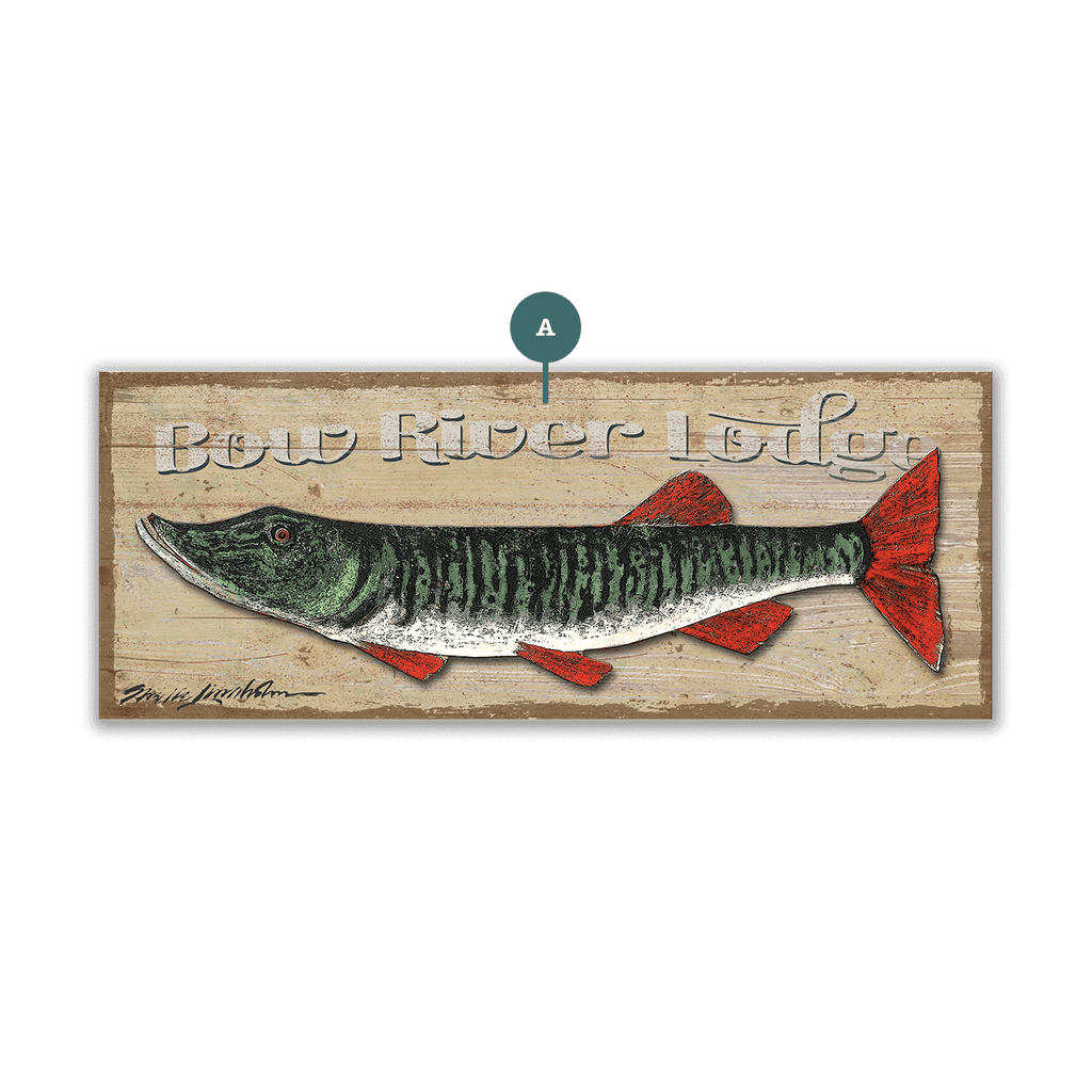 Muskie: Personalized - Metal on Wood – Old Wood Signs