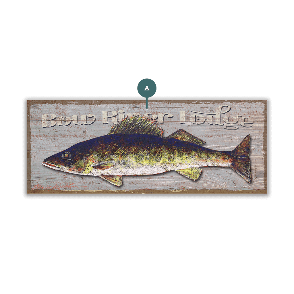 Walleye: Personalized - Metal on Wood – Old Wood Signs