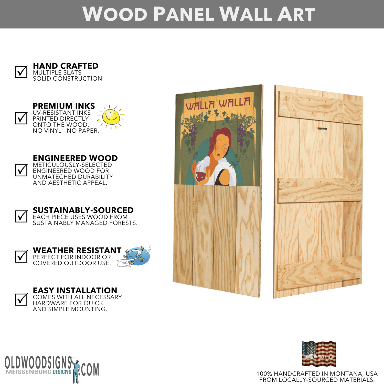 Grand Prismatic Spring, Yellowstone - Wood Plank Wall Art – Old Wood Signs